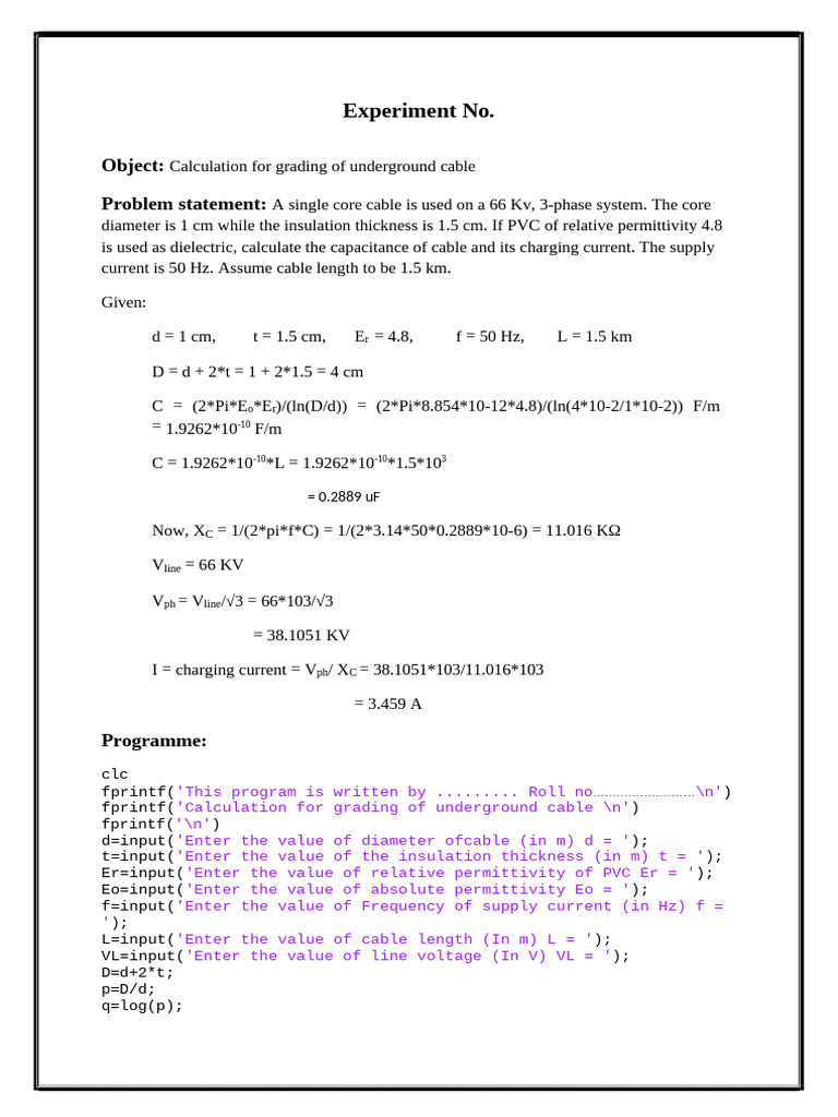 Experiment No.: Object: Problem Statement | PDF
