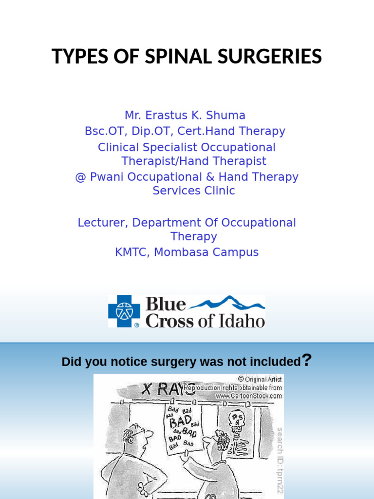 Overview of Spinal Surgery Types | PDF | Back Pain | Diseases And Disorders