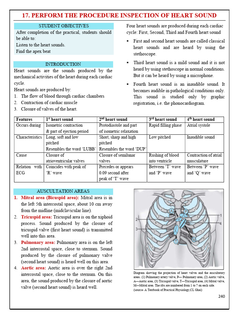 Heart Sound Inspection Procedure Guide | PDF | Heart | Heart Valve