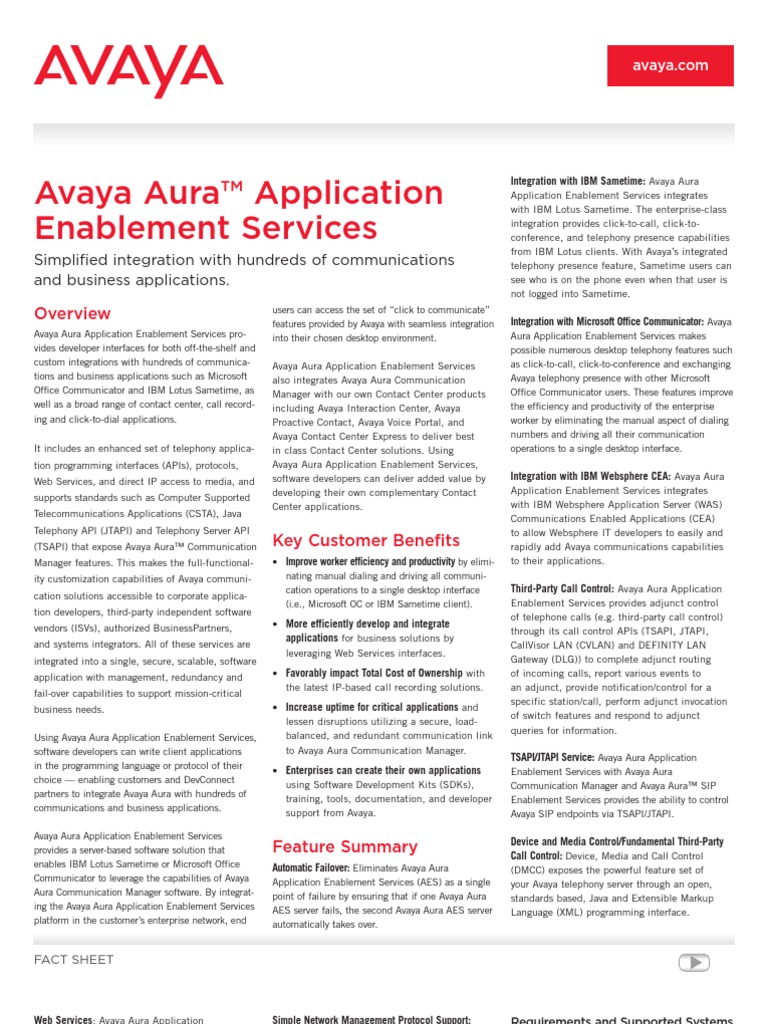 Avaya Aura Aes v1 | PDF | Application Programming Interface | Web Service
