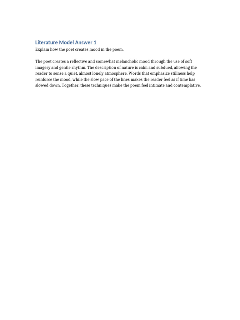 Literature Answer 1 | PDF