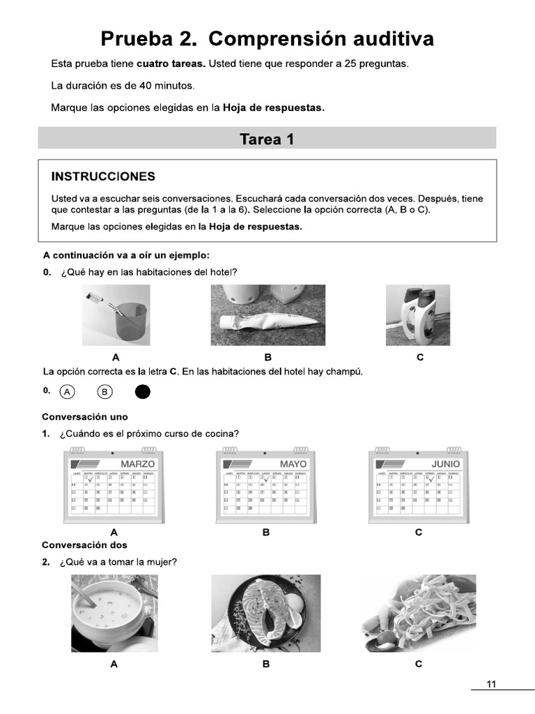 Comprensión Auditiva A2 | PDF