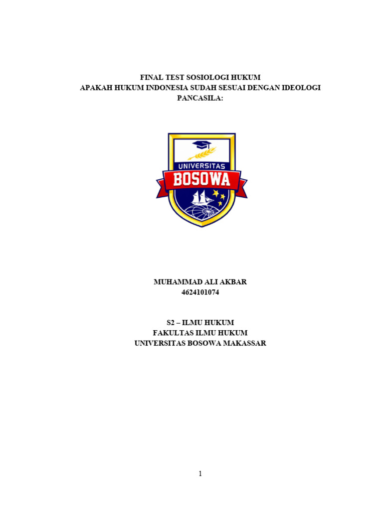 Muhammad Ali Akbar Sosialogi Hkum | PDF