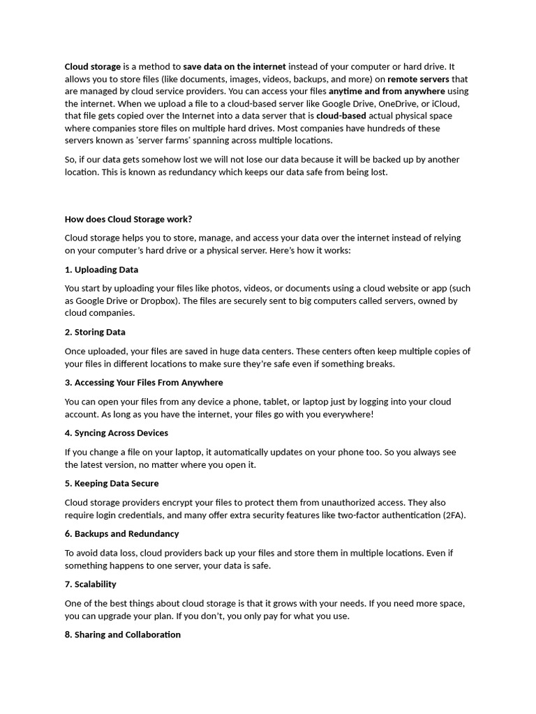 Cloud Storage | PDF | Cloud Computing | Computer Data Storage