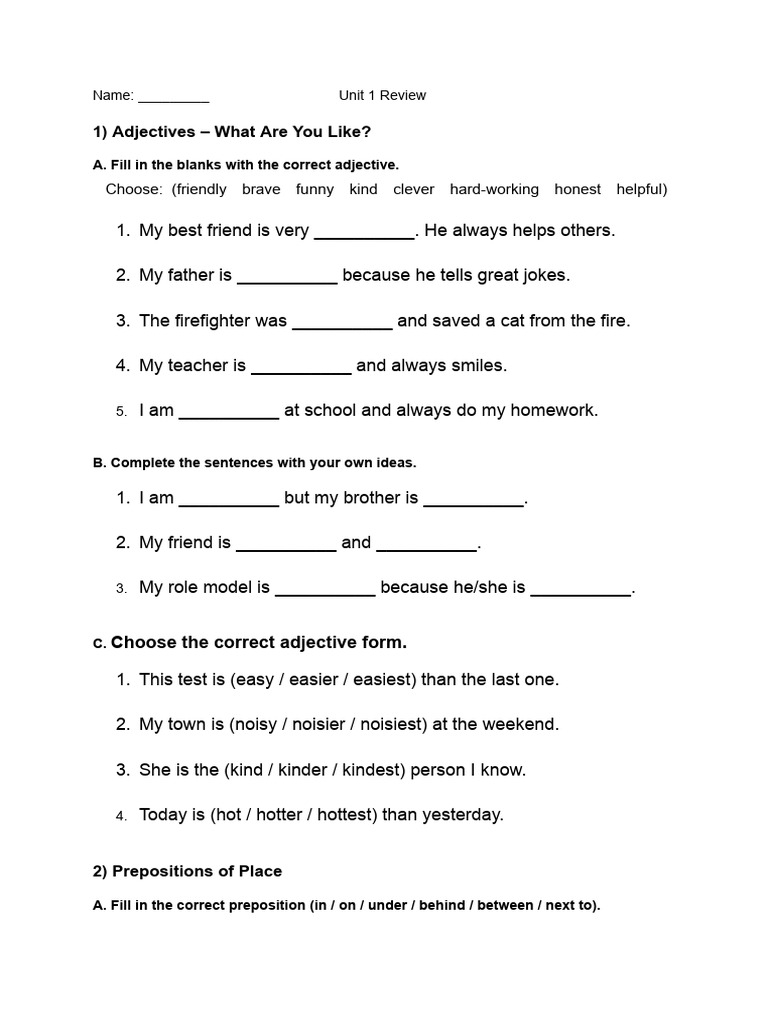 Unit 1 Review Practice Ws 1 | PDF