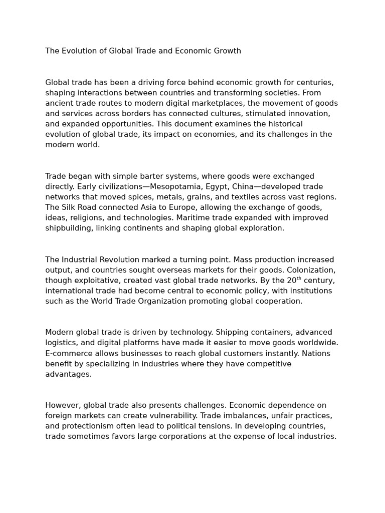 Global Trade's Evolution and Impact | PDF