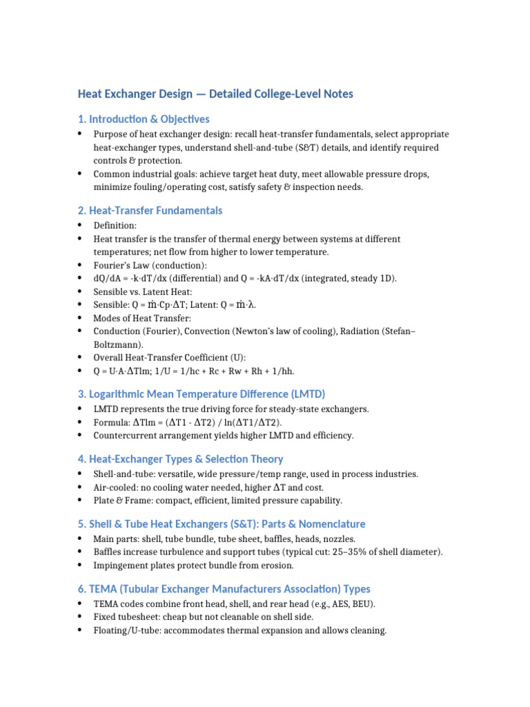 Heat Exchanger Design Notes for Engineers | PDF | Heat Exchanger | Heat ...
