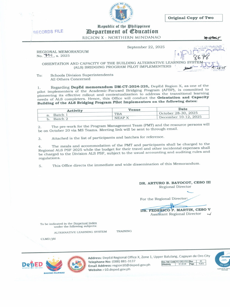 RM - 751 - Orientation and Capacity of The Building Alternative ...