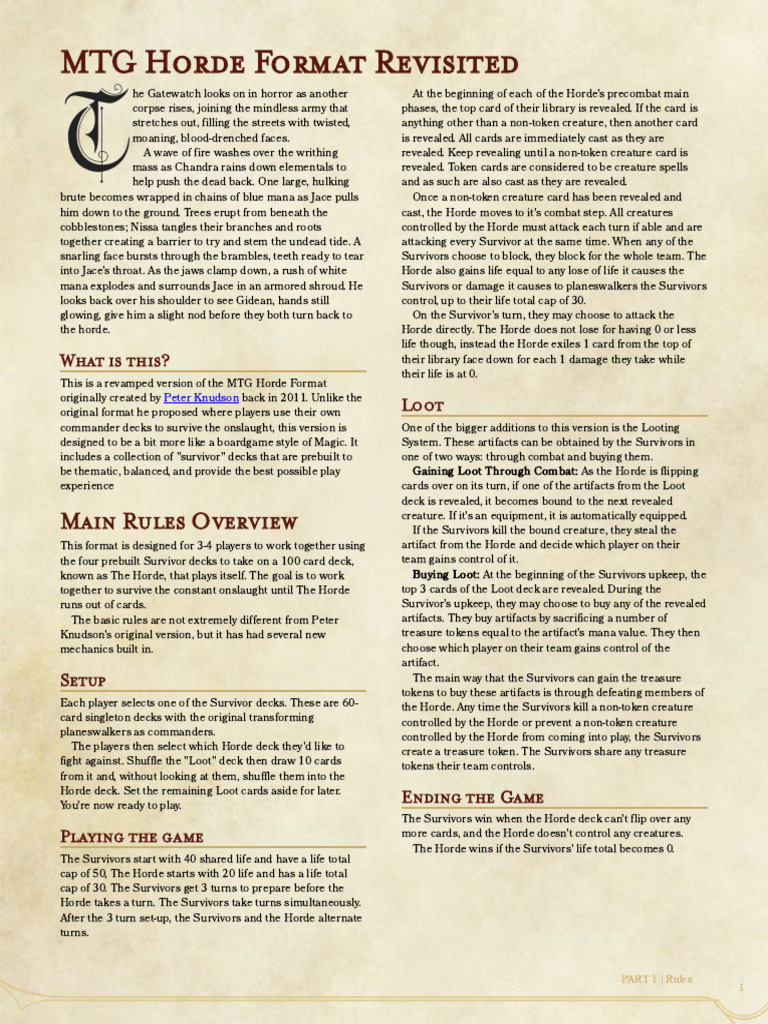 Revamped MTG Horde Format Guide | PDF | Trading Cards