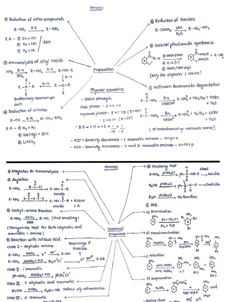 Amine Short Revision | PDF | Amine | Physical Chemistry