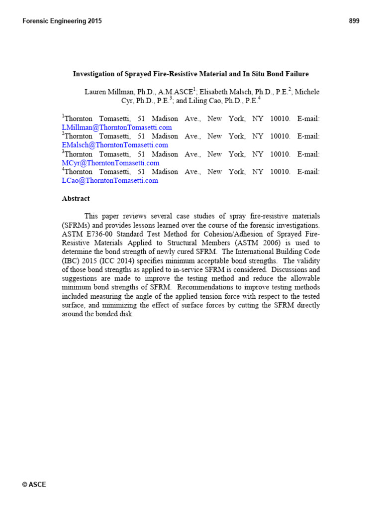 Millman - SFRM Investigation Bond Failure | PDF | Building Materials ...