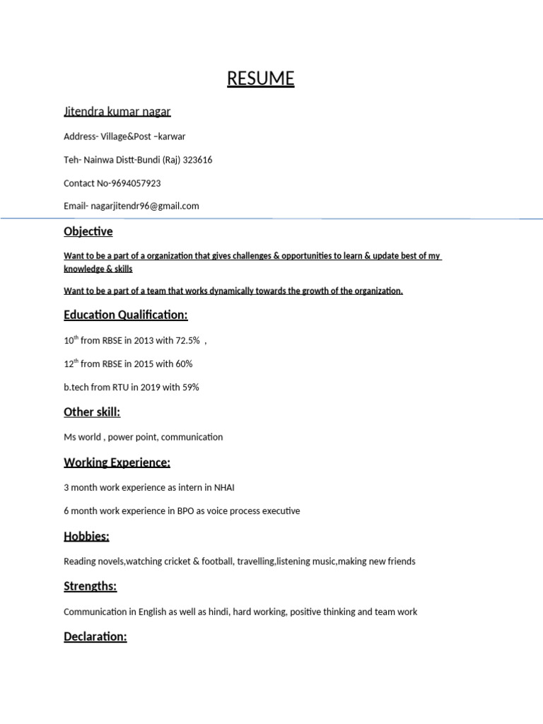 Jitendra Cv.pdf | PDF