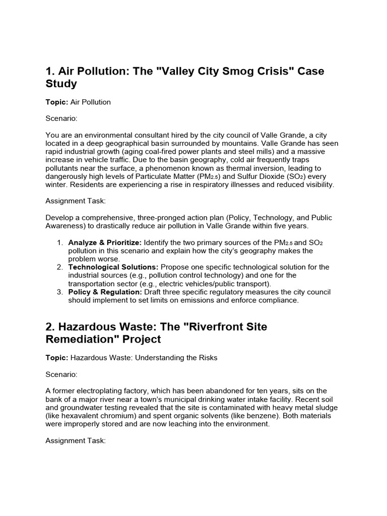 Case Study Assignment | PDF | Air Pollution | Pollution