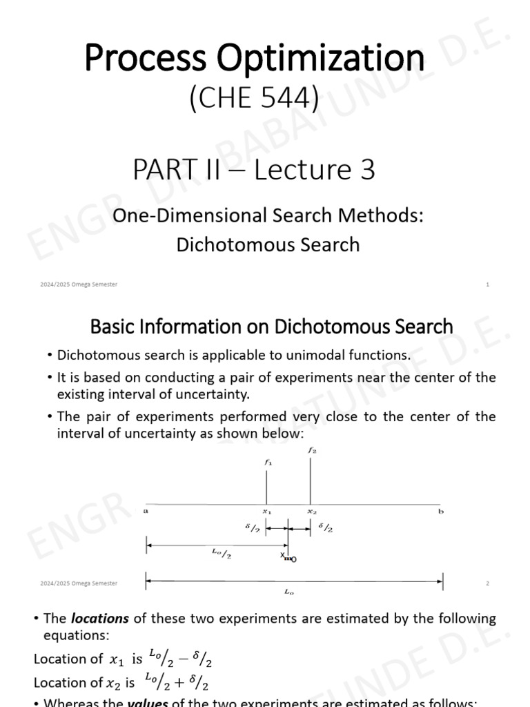 One-Dimensional Search Methods Dichotomous Search | PDF | Algorithms ...