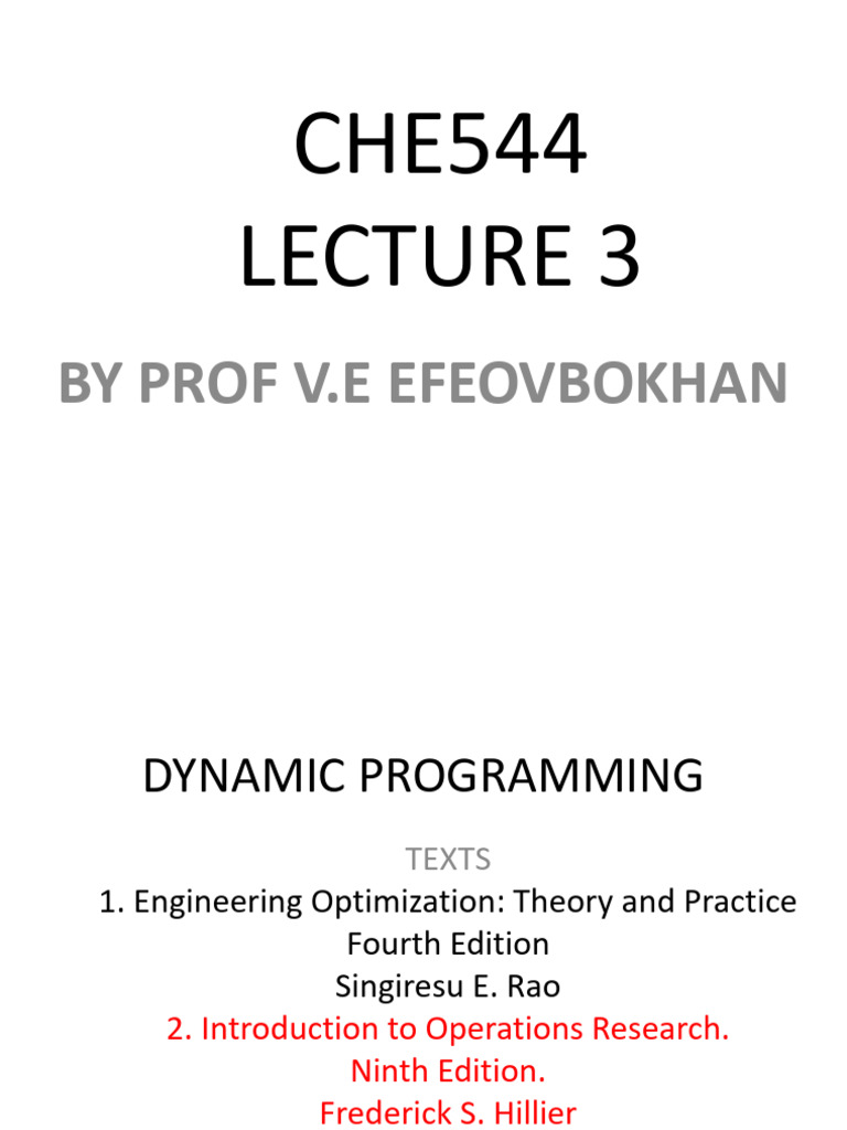 Che544 Lecture 3 Dynamic Programming Pdf Dynamic Programming