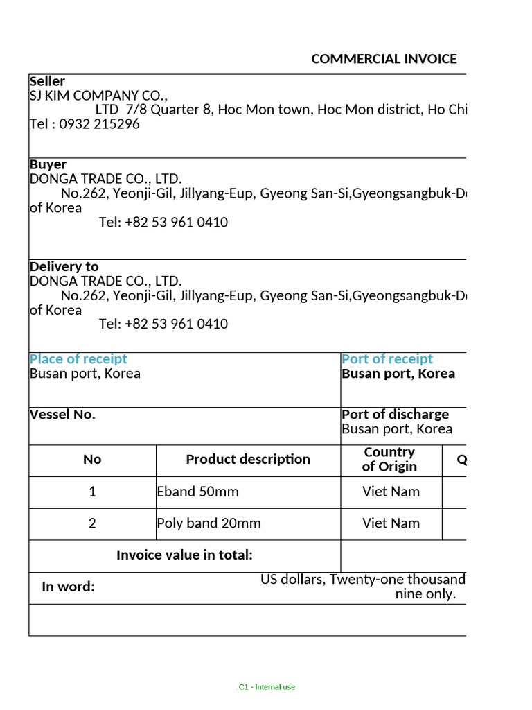 Commercial Invoice and Packing List | PDF | Invoice | Business Documents