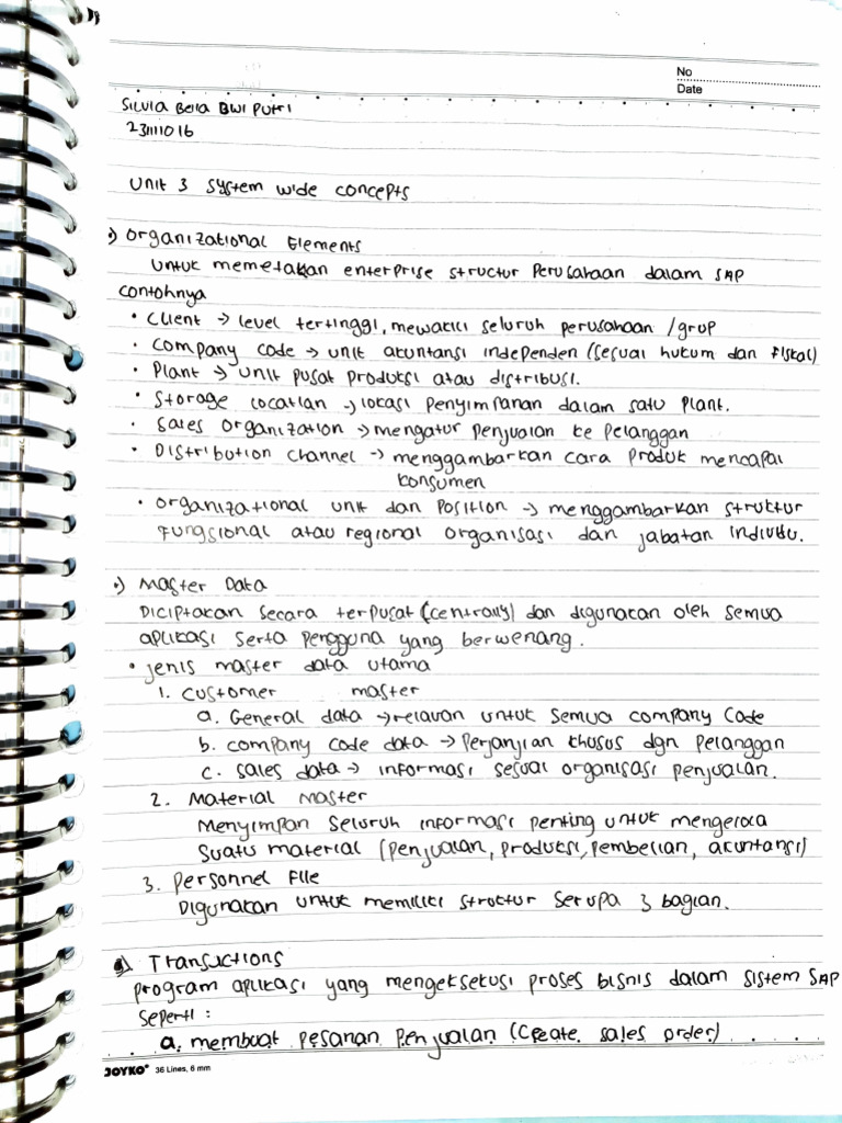 SAP UNIT 3 - Silvia Bella Dwi Putri | PDF