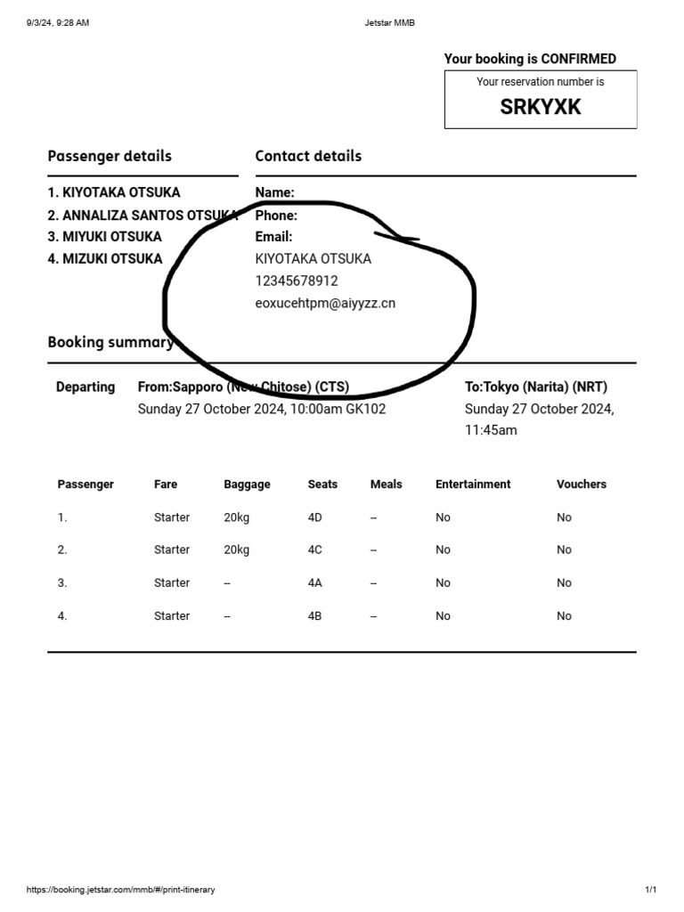 Jetstar MMB - Srkyxk | PDF