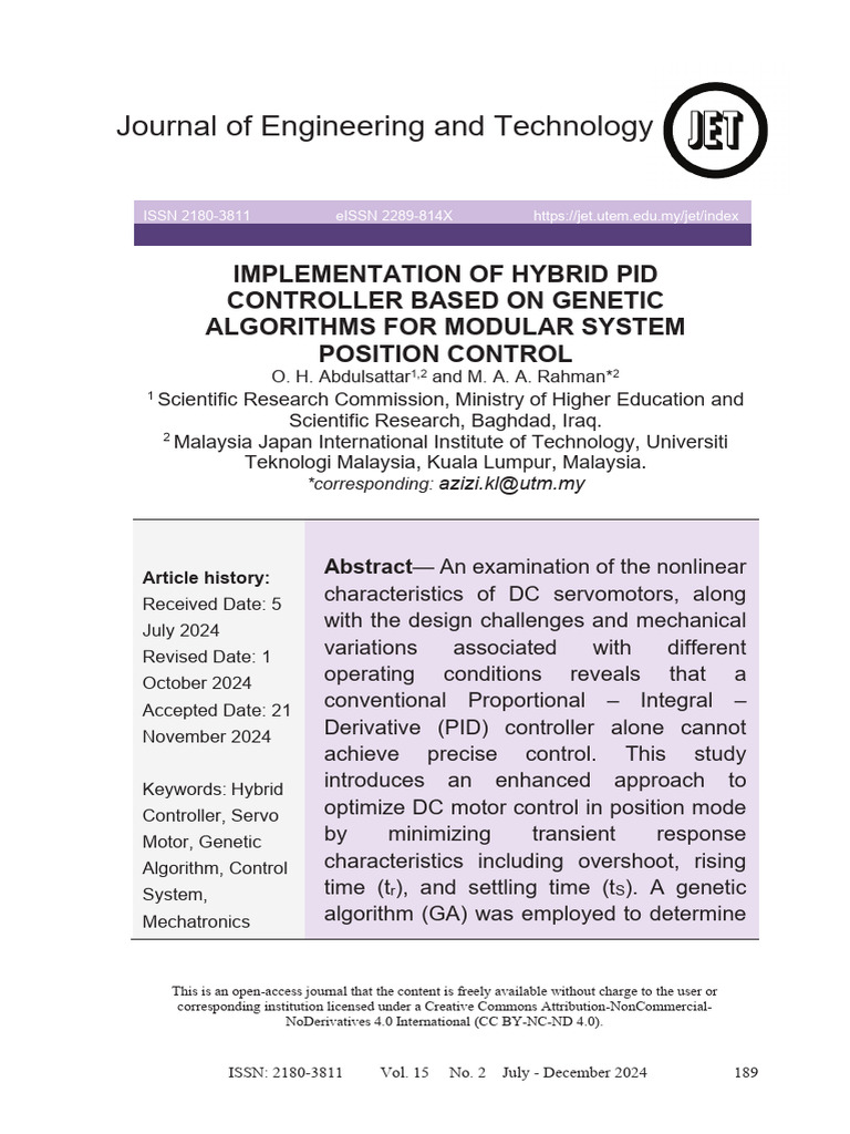 Implementation of Hybrid Pid Controller Based On G | PDF | Control ...