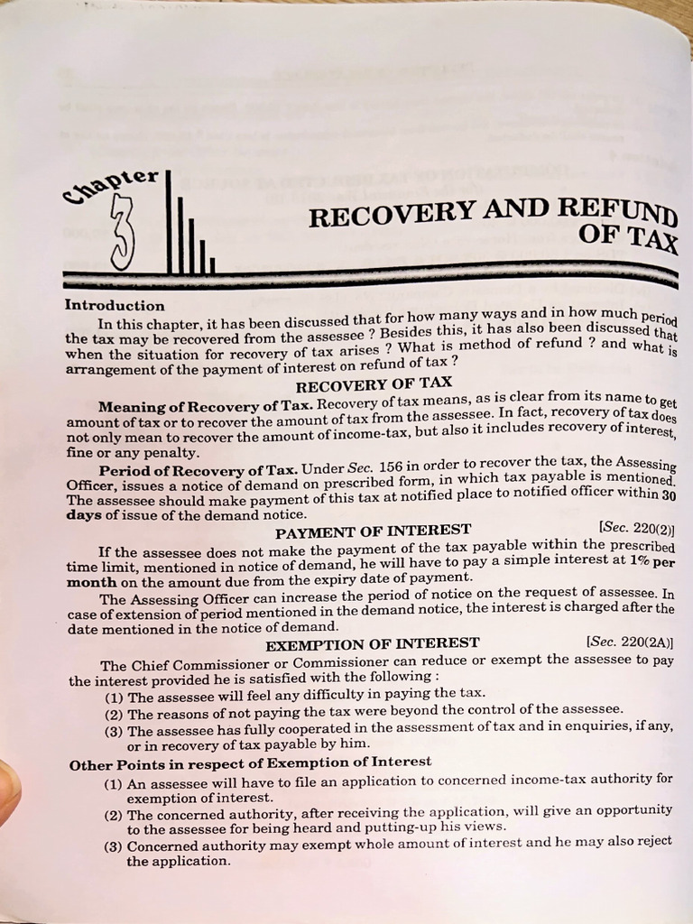 Recovery and Refund of Tax | PDF | Taxes | Income Tax