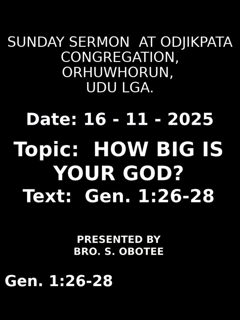 How Big Is Your God? Sunday Sermon | PDF