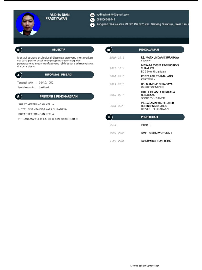 CV - Yudha Dian P | PDF