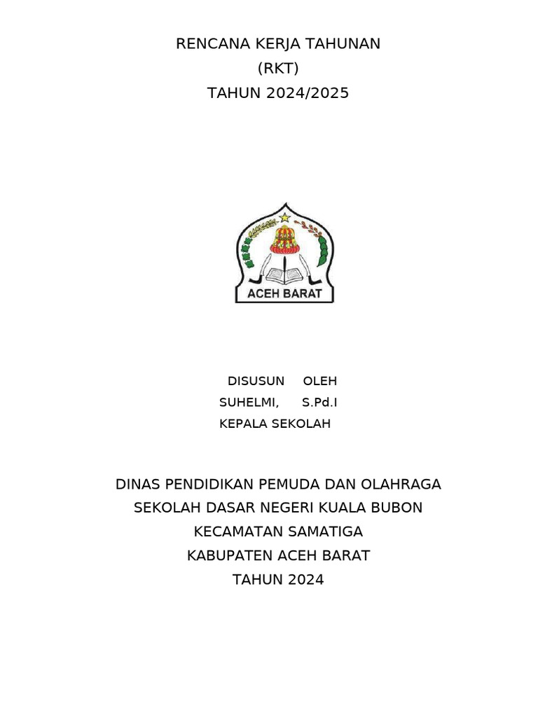 Rencana Kerja Tahunan SD 2024/2025 | PDF