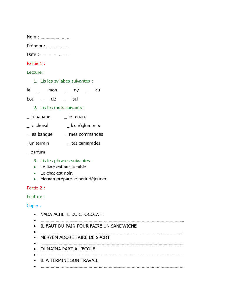 Activités de lecture et écriture pour enfants | PDF