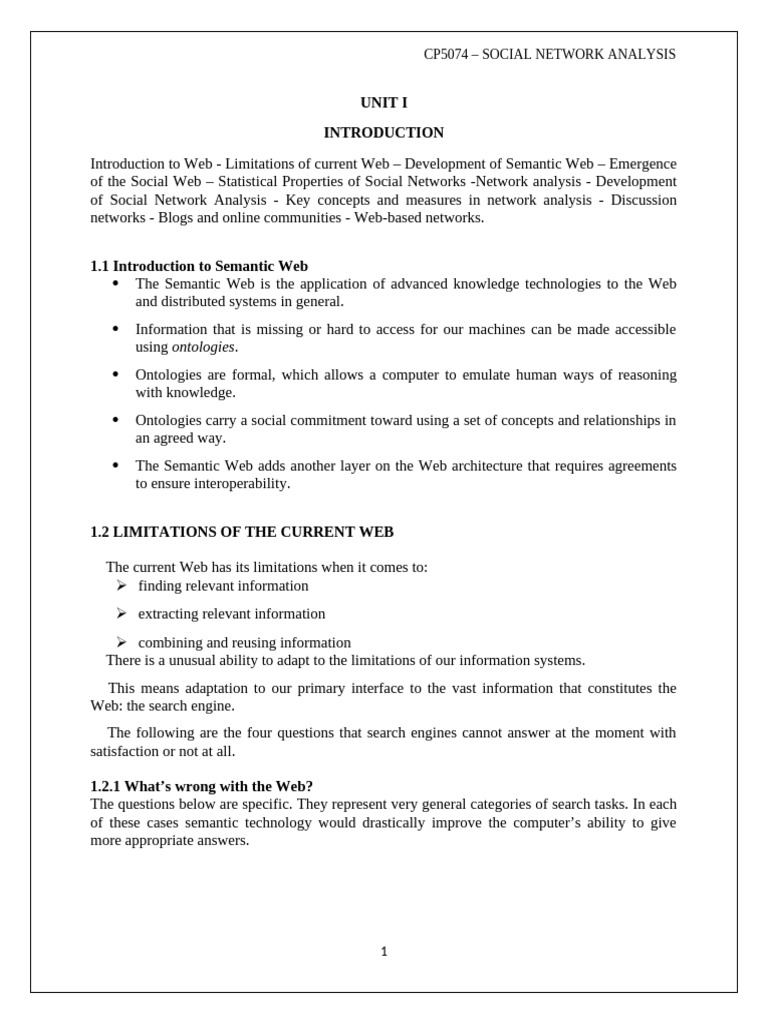 Unit 1 Notes Studco | PDF | Semantic Web | Web 2.0