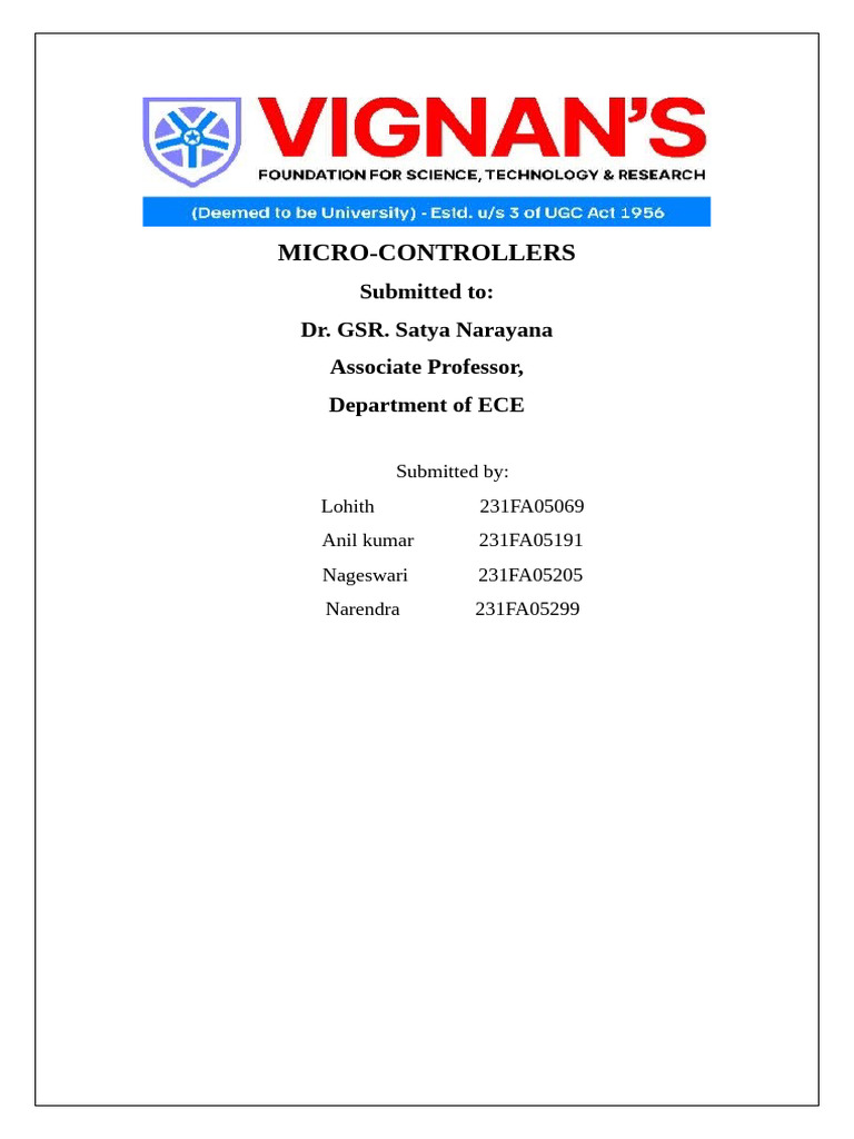 Mc_batch_17 | PDF | Microcontroller | Computer Hardware
