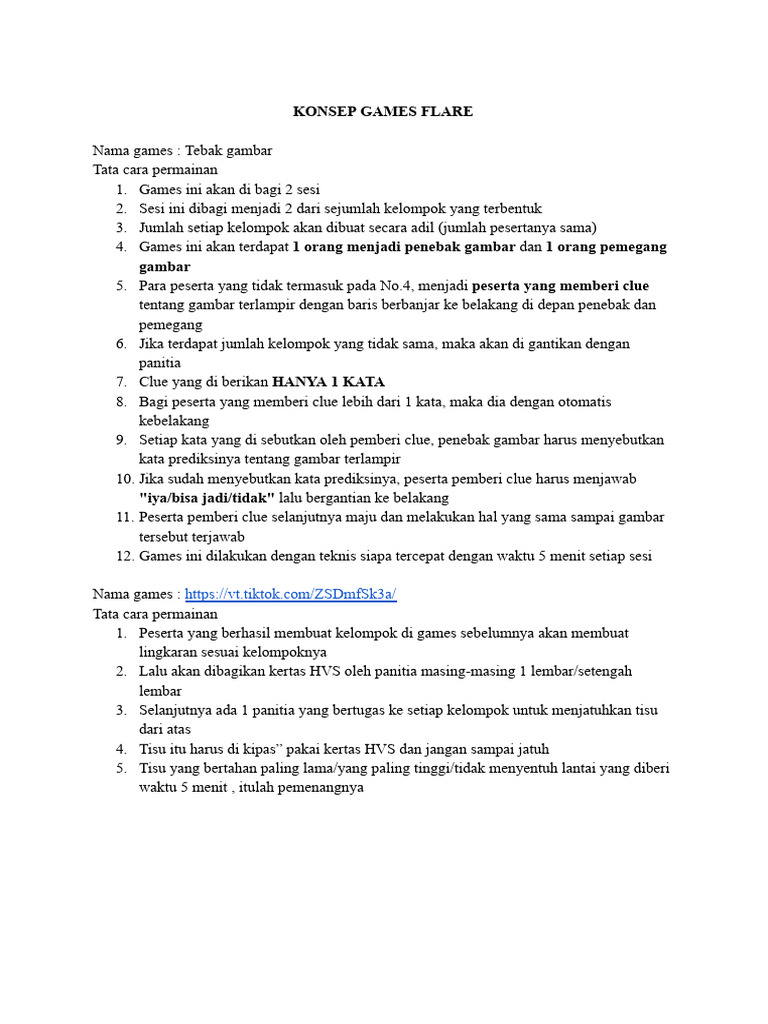 Konsep Games FLARE | PDF
