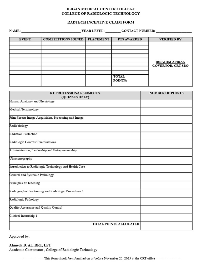Radtech Incentive Claim Form | PDF