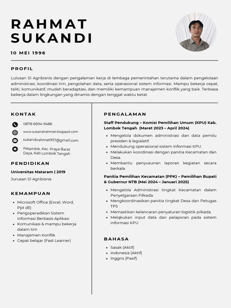 CV Resume Rahmat Sukandi - 20251121 - 015359 - 0000 | PDF