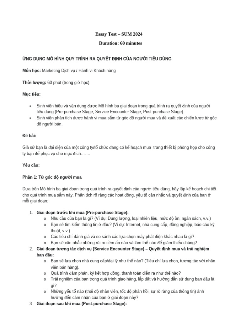MKT Essay Test 25 Sep 25 | PDF