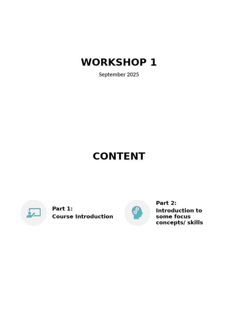 Workshop 1 | PDF