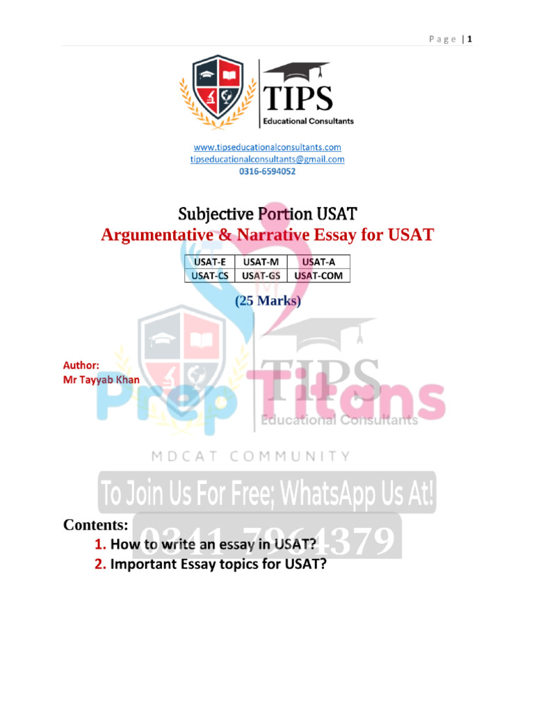Argumentative Narrative Essay for Hec Undergaduate Studies | PDF
