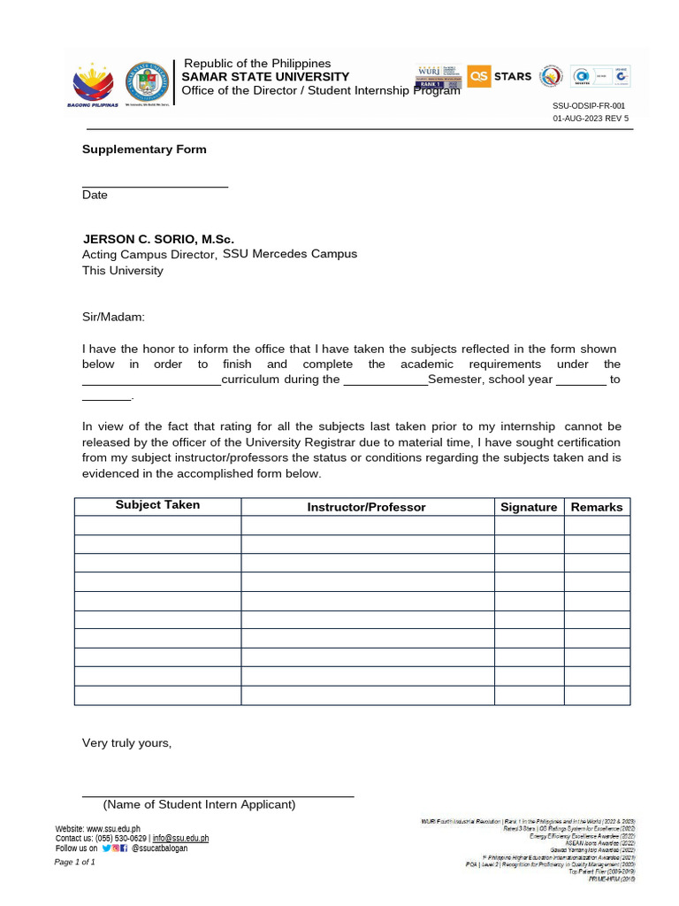 Sip Entry Forms 2025 Guiuan | PDF