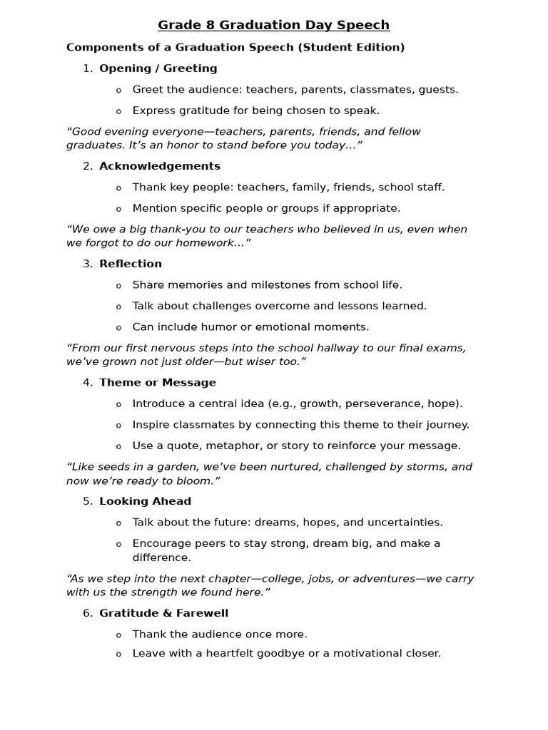 Graduation Day Speech | PDF