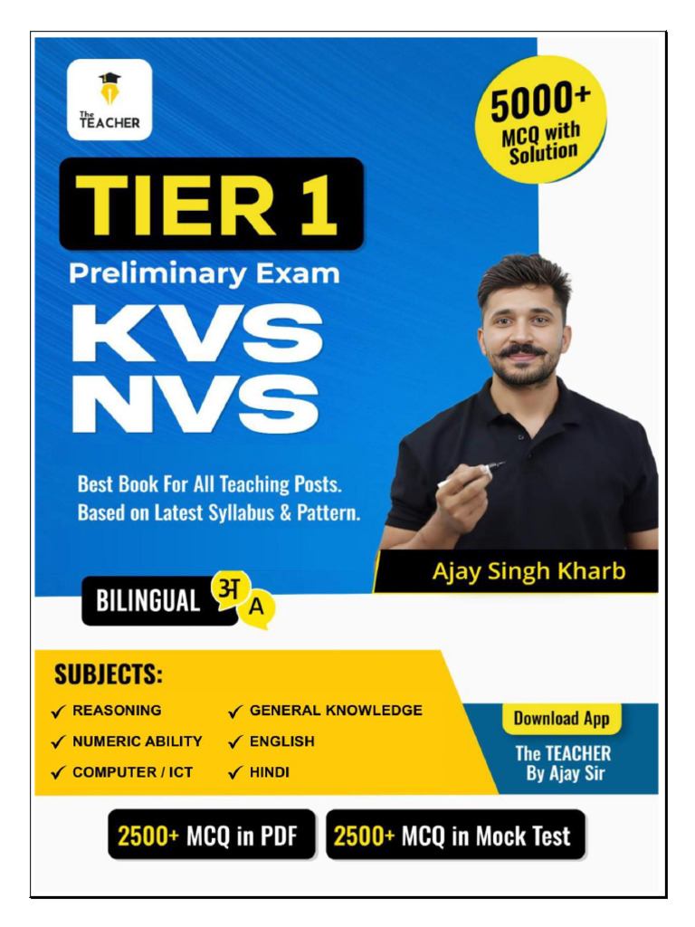 Kvs-Nvs Tier 1 Book (Bilingual) 5000 Questions | PDF | Linguistics
