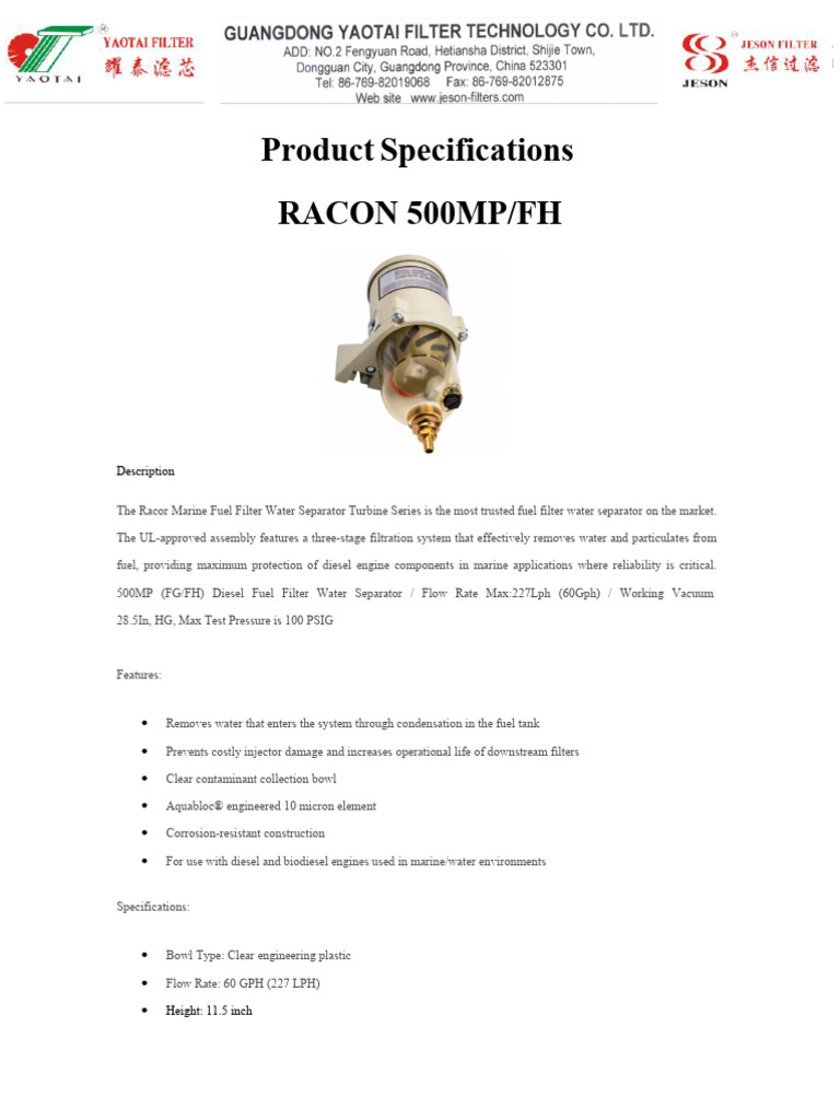 Datasheet Racon MP-FH | PDF