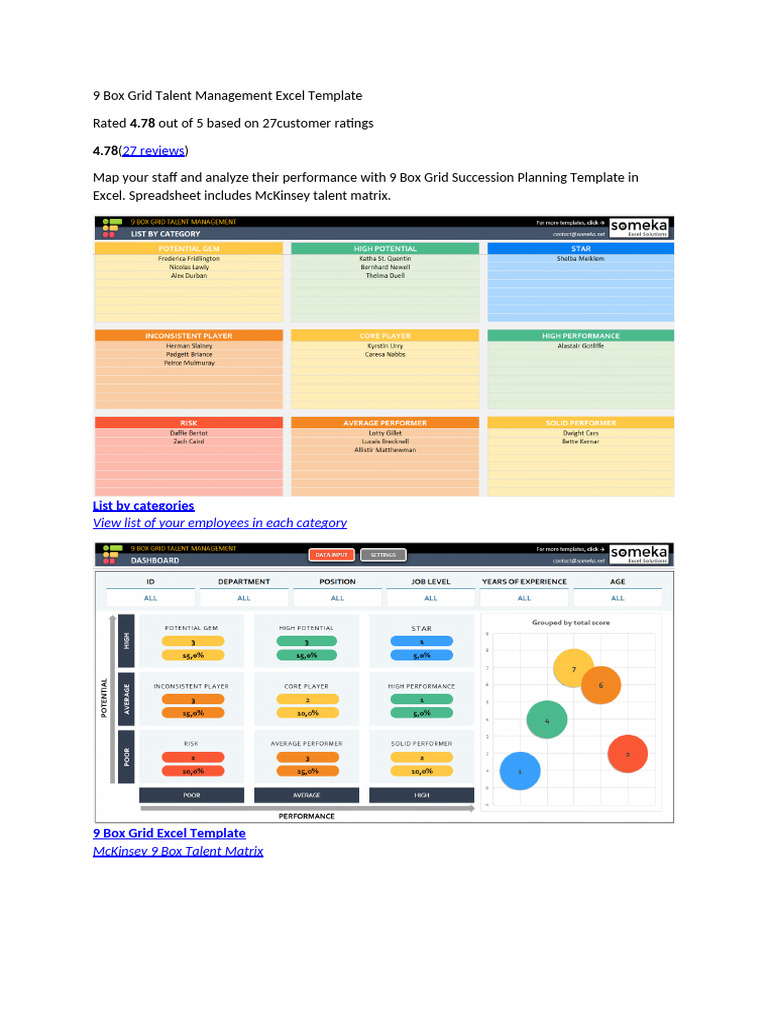 9 Box Grid Talent Management Excel Template | PDF | Microsoft Excel ...