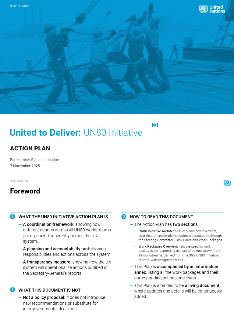 UN80 Initiative Action Plan | PDF | United Nations | International ...