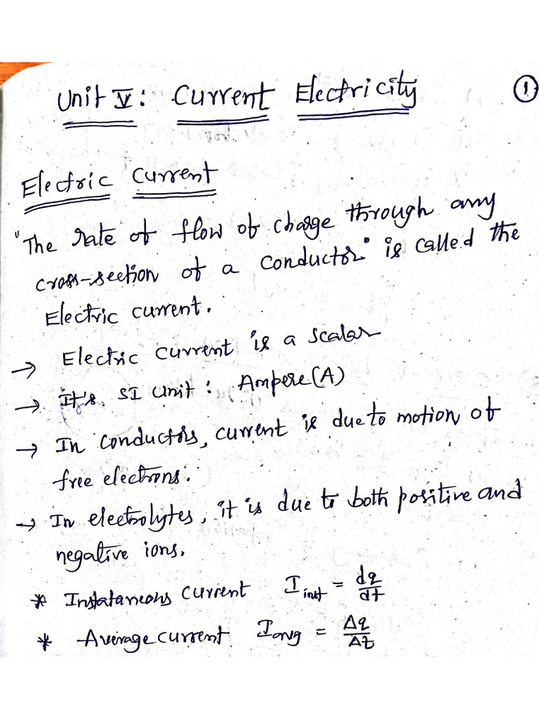 Unit 5 - Current Electricity | PDF