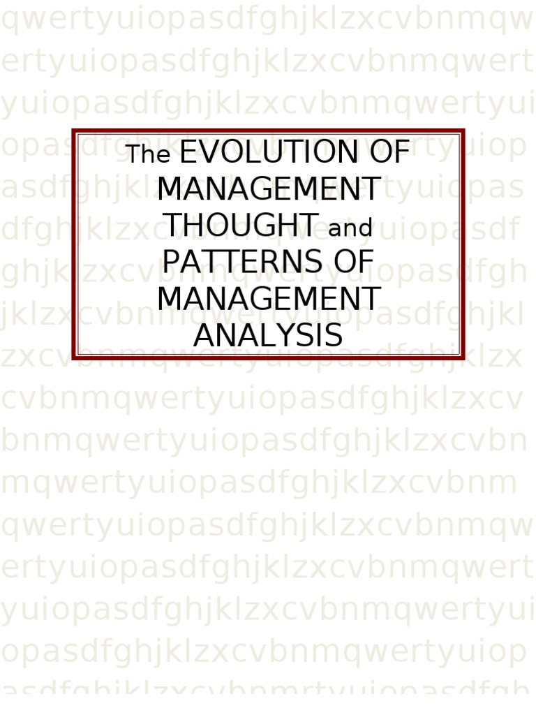 Management Analysis Patterns Overview | PDF | Nature