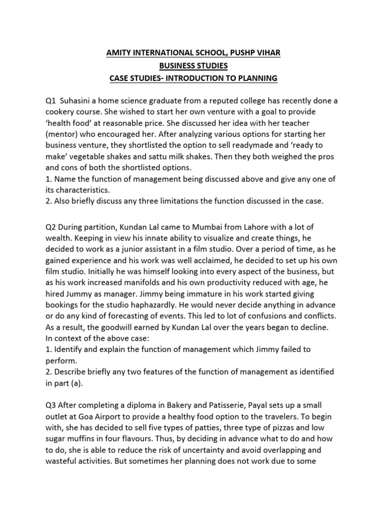 Case Studies Worksheet 1 Introduction | PDF