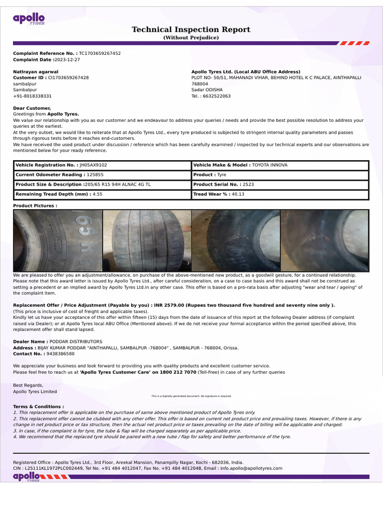 Technical Inspection Report: (Without Prejudice) | PDF