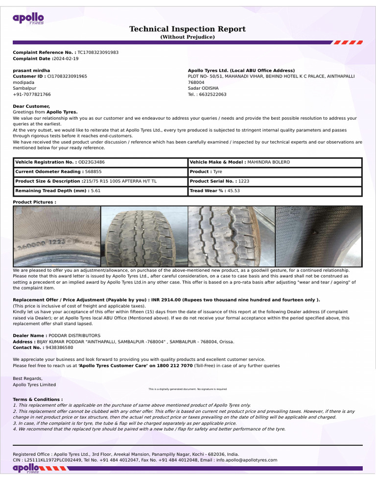 Technical Inspection Report: (Without Prejudice) | PDF