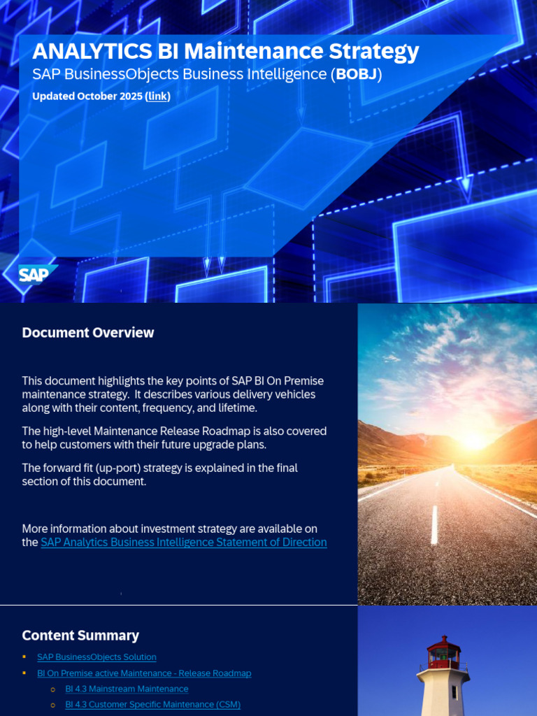 SAP BI Maintenance Strategy 2025 | PDF | Business Intelligence | Software