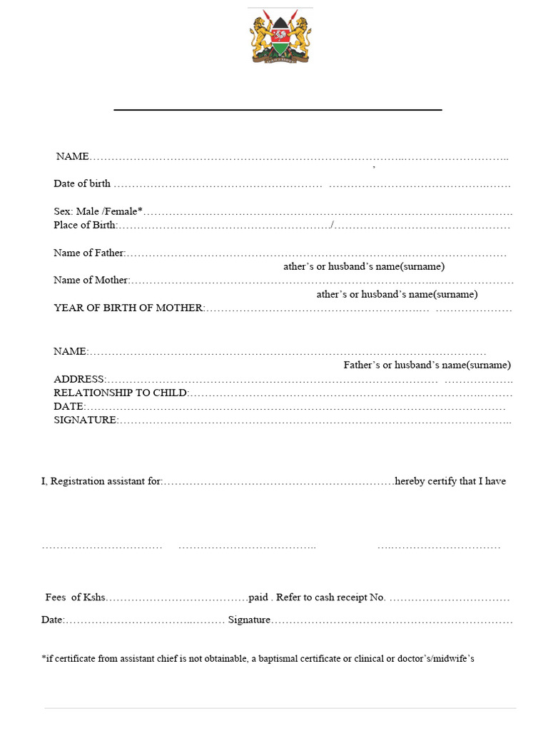 Birth Application Forms | PDF