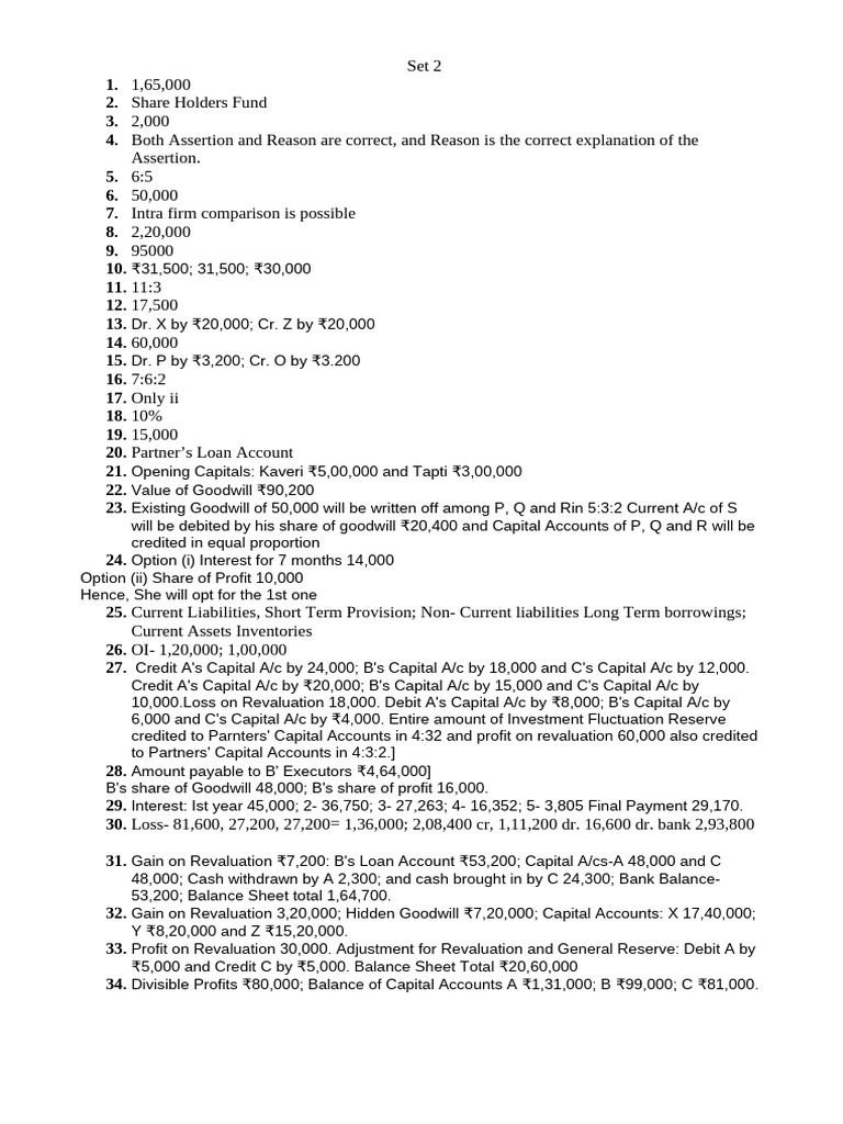 Mid Term Accountancy AK Class XII Set 2 | PDF | Debits And Credits | Investing